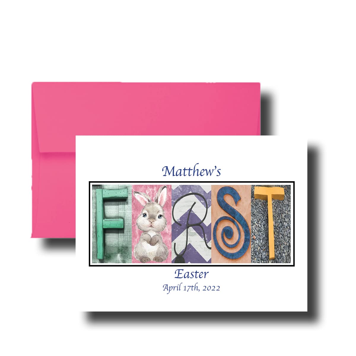 Personalised 1st Easter Card, FLAT CARD, Baby's 1st Easter Card, Grandson, 2021, FLAT CARD