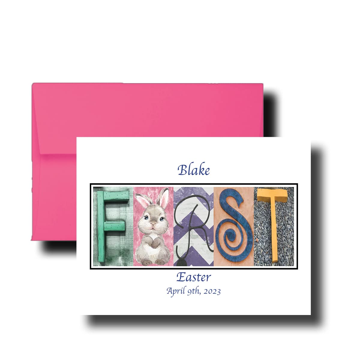 Personalised 1st Easter Card, FLAT CARD, Baby's 1st Easter Card, Grandson, 2021, FLAT CARD