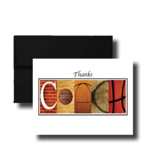 personalized basketball coach thank you card, 5"x 7" flat card, greeting cards