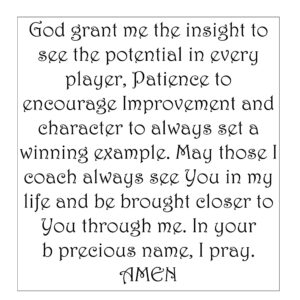 Football Coaches Prayer Gift, Football Gift for Coach, 8x10 PRINT on PHOTO PAPER