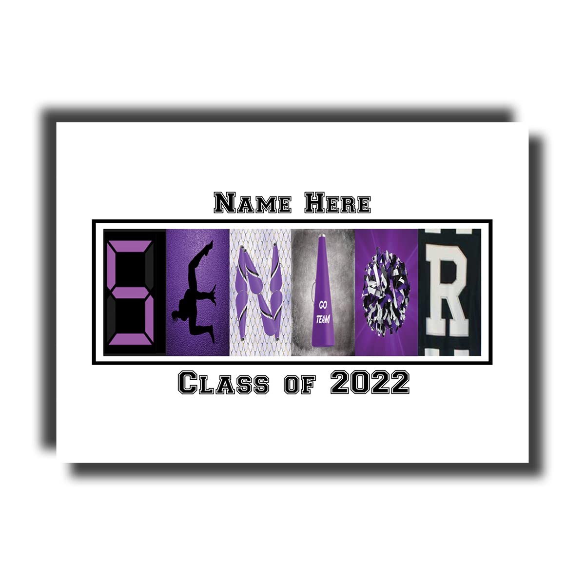 Personalized Senior night Cheer Gift, Team Gifts, Class of 2021, Party Decor, 8x10 or 11x14 printed on matte photo paper