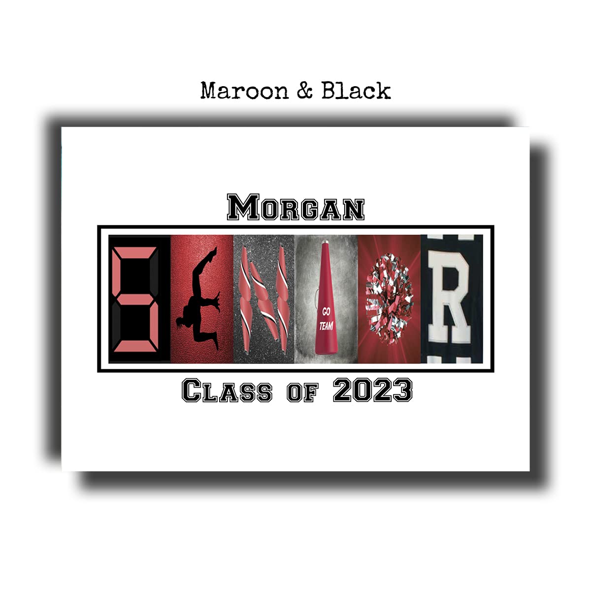 Personalized Senior night Cheer Gift, Team Gifts, Class of 2021, Party Decor, 8x10 or 11x14 printed on matte photo paper