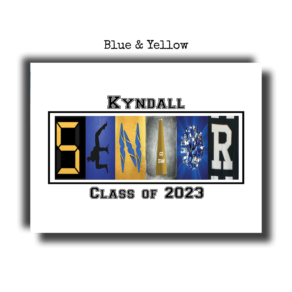 Personalized Senior night Cheer Gift, Team Gifts, Class of 2021, Party Decor, 8x10 or 11x14 printed on matte photo paper