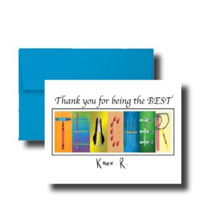 teacher appreciation card, 5" x 7" flat card, personalized with child's name