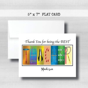 Teacher Appreciation Card, 5" x 7" FLAT CARD, Personalized with child's name