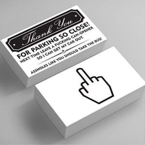 funny bad parking business cards - thank you for parking so close, you suck at parking notes cards fake ticket for a gag gift or prank, 3.5 x 2 inch