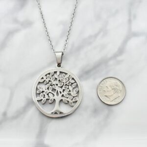 Daughter-In-Law Gift. Bridal Shower Gift From Mother-In-Law to Be. Tree of Life Pendant. Stainless Steel Jewelry. Family Tree.