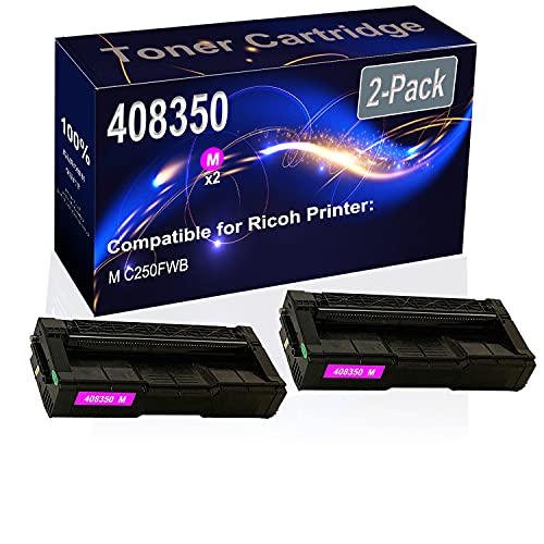 Kolasels 2-Pack (Magenta) Compatible High Yield M C250 (408350) Printer Toner Cartridge use for Ricoh M C250FWB Printers