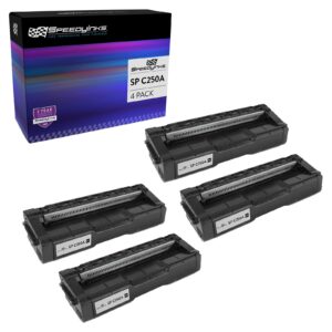 speedy inks compatible toner cartridge replacement for ricoh sp c250 407539 (black, 4-pack) compatible with the following ricoh printer model sp c250dn