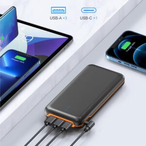 RETMSR Portable Charger, Power Bank 30000mAh Battery Pack with 22.5W Fast Charging, 4 Outputs External Charger PD 20W USB C for iPhone, Samsung, Pad Mini, and More