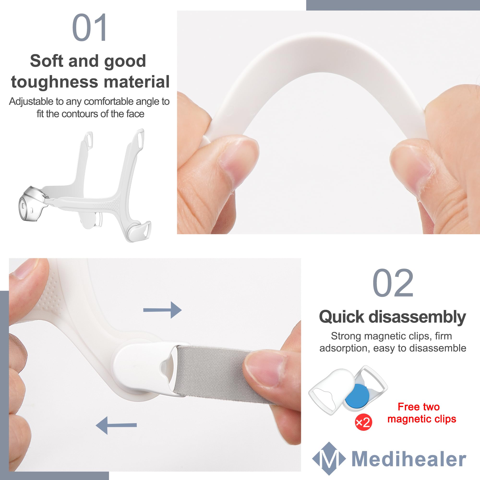 Replacement Frame for N20, Include 1PCS Frame for N20 &1 Pair Clips, Snugly Fit&Wearing Comfort, Great Value Supplies by Medihealer.