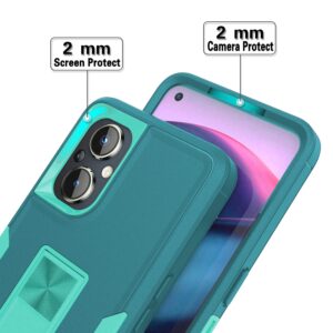 Asuwish Phone Case for OnePlus Nord N20 5G with Tempered Glass Screen Protector Cover and Stand Hybrid Rugged Cell Mobile Accessories One Plus N 20 G5 1 Plus 20N 1plus One+ 1+ N205GWomen Men Teal