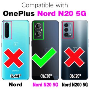 Asuwish Phone Case for OnePlus Nord N20 5G with Tempered Glass Screen Protector Cover and Stand Hybrid Rugged Cell Mobile Accessories One Plus N 20 G5 1 Plus 20N 1plus One+ 1+ N205GWomen Men Teal