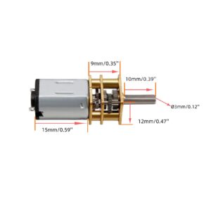 CHANCS N20 DC Gearbox Motor 12V 60RPM Shaft Length 10mm Speed Reduction Small Motor for Electronic Equipment 2PCS