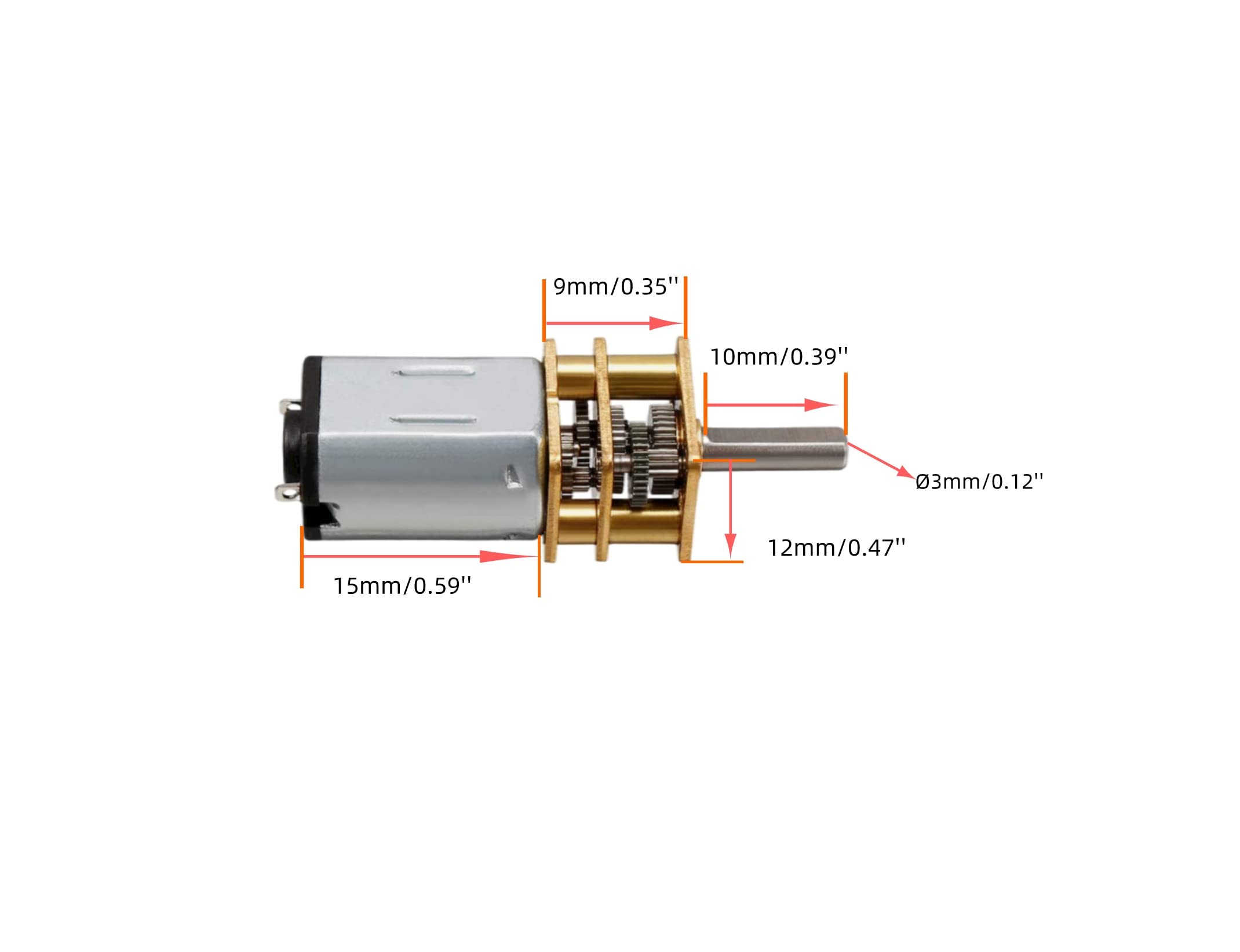 CHANCS N20 DC Gearbox Motor 12V 60RPM Shaft Length 10mm Speed Reduction Small Motor for Electronic Equipment 2PCS