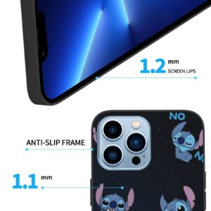 LARUZE for OnePlus Nord N20 5G, Cartoon Ohana Blue Animal Stih #08 Protective Smooth Silicone Shockproof Soft TPU Black Phone Case Back Cover