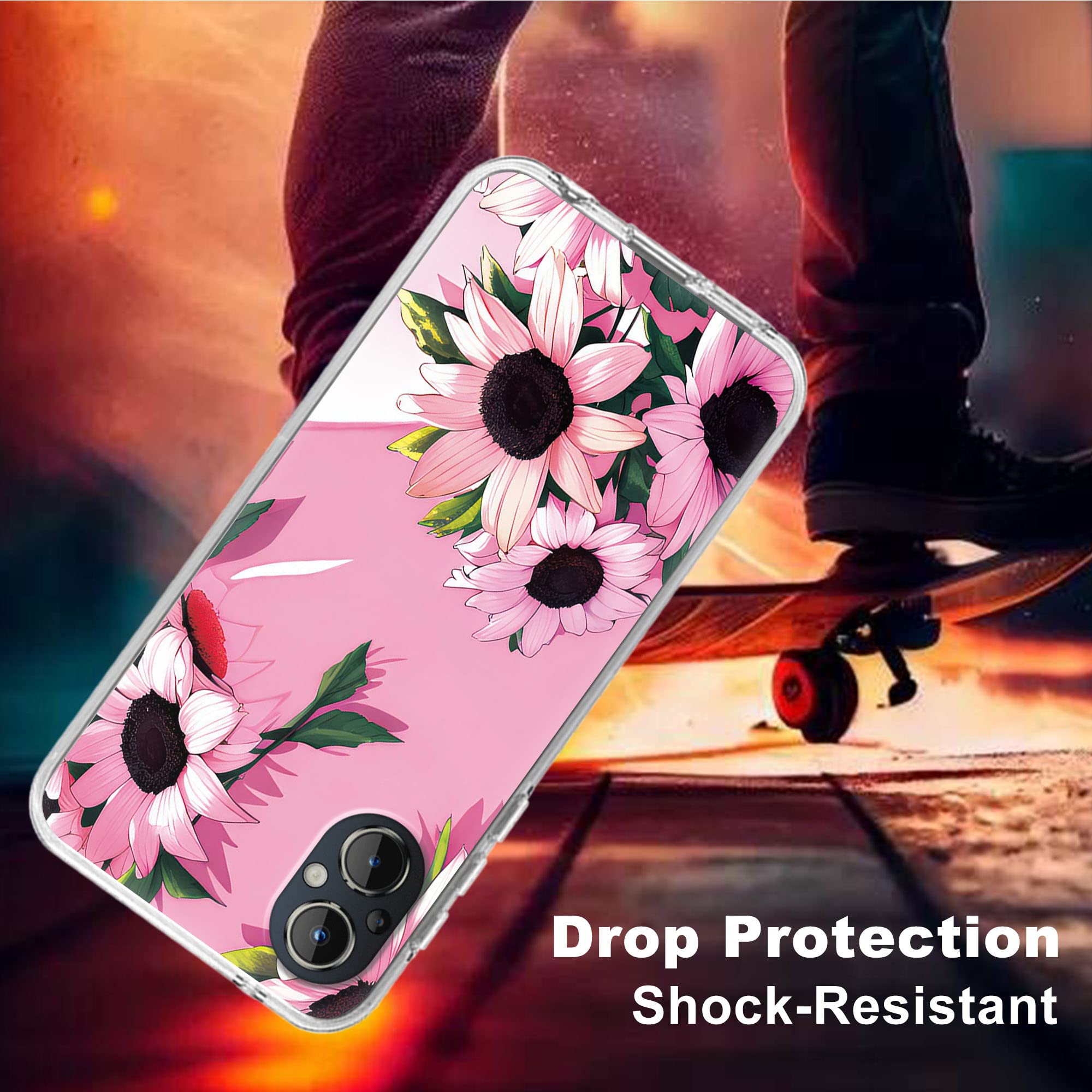 RYUITHDJP for Oneplus Nord N20 5g Phone Case 6.43" Flowers Pastel Design Phone Case for Nord N20 5g Case TPU Stylish Clear Durable Cover