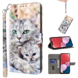 vodefox for oneplus nord n20 5g case, wallet flip folio cute 3d cartoon painted pu leather case women card slots kickstand magnetic closure tpu bumper cover for oneplus n20 5g - two cats