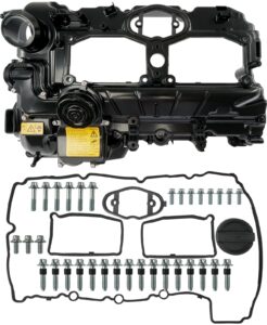 upgrade black aluminum n20 engine valve cover kit with gasket, bolts & oil cap compatible with 2012-2018 bmw 228i 320i 328i 328i gt xdrive 428i 528i x1 x3 x4 x5 z4 2.0l replaces 11127588412 264-517