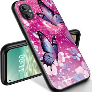 RYUITHDJP for Oneplus Nord N20 5g Phone Case 6.43" Butterflies Bling Design, Phone Case for Oneplus Nord N20 Case TPU Stylish Protective Cover