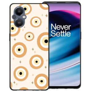 zaztify phone case for oneplus nord n20 5g, orange evil eye turkish demon eyes ojo turco naranja cute shockproof protective anti-slip thin soft cover shell