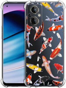 glisten - oneplus nord n20 case, oneplus n20 5g case - koi fish pattern design printed slim fit clear transparent soft tpu shockproof designer back case/cover for oneplus nord n20.