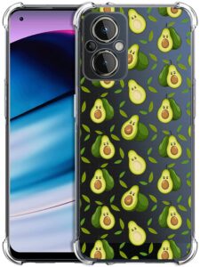 glisten - oneplus nord n20 case, oneplus n20 5g case - avocado fruit pattern design printed slim fit clear transparent soft tpu shockproof designer back case/cover for oneplus nord n20.