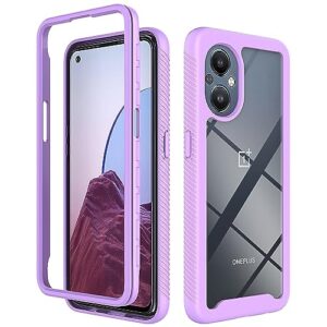 bumper case for oneplus nord n20 5g, double layer protection for oneplus nord n20 5g case, pc front bumper + back cover non-slip combination phone cover for oneplus nord n20 5g purple