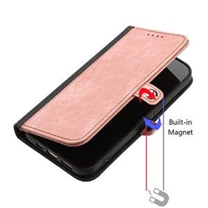 WATSKY for Oppo A57/REALME V23/A77 5G/A57E 4G/A57S 4G/A77 4G/1+Nord N20 SE 4G Contrast Flip Phone Case Pink