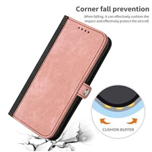 WATSKY for Oppo A57/REALME V23/A77 5G/A57E 4G/A57S 4G/A77 4G/1+Nord N20 SE 4G Contrast Flip Phone Case Pink