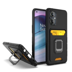 military grade tough case for oneplus nord n20 5g 6.43" 2022, rugged case hybrid bumper cover case with built-in kickstand credit card holder slot for oneplus nord n20 5g 6.43" 2022