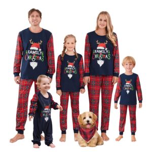 wobame christmas family pajamas family matching sleepwear xmas long sleeve jammies matching holiday pajamas(#n-20, kids, 4 years)