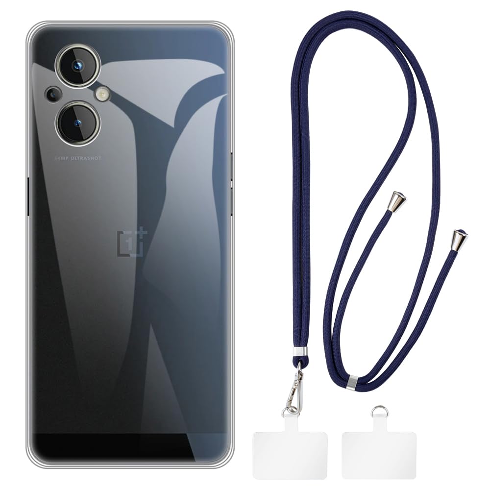 Shantime Oneplus Nord N20 5G Case + Universal Mobile Phone Lanyards, Neck/Crossbody Soft Strap Silicone TPU Cover Bumper Shell for Oneplus Nord N20 5G (6.43”)