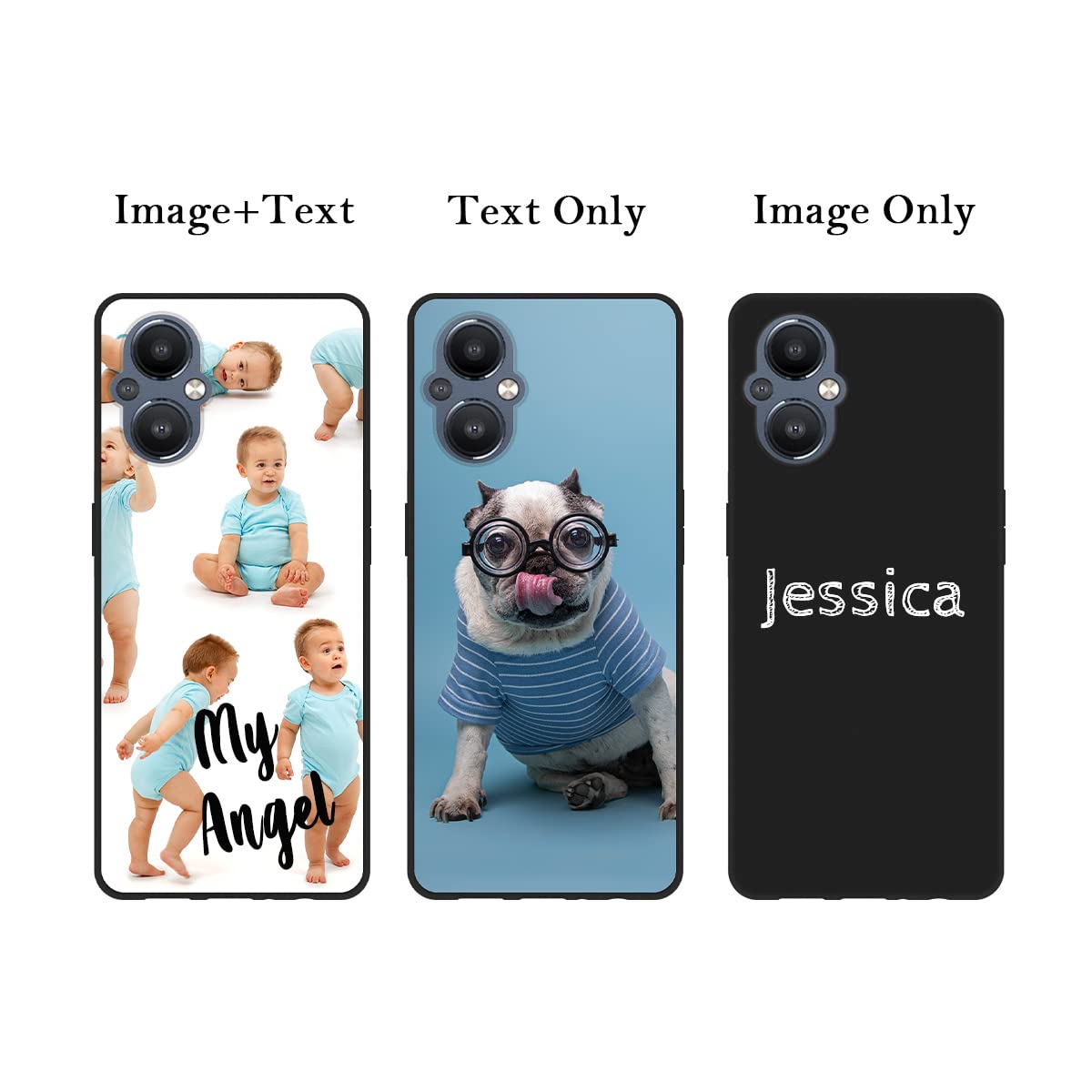 WOWTIFY Custom Phone Case for OnePlus Nord N20 5G,Personalized Photo Phone Cases,Customized Picture Phone Cover for Birthday Xmas Valentines Friends Her and Him, Black Soft Case