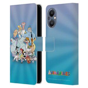 head case designs officially licensed animaniacs group graphics leather book wallet case cover compatible with oneplus nord n20 5g