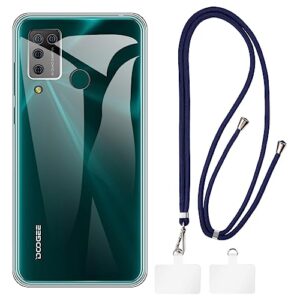 shantime doogee n20 pro case + universal mobile phone lanyards, neck/crossbody soft strap silicone tpu cover bumper shell for doogee n20 pro (6.3”)