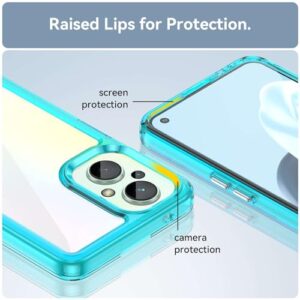 Case for Oneplus Nord N20 5G,Flexible Press Button,Transparent case,Anti-Fingerprint.360°Full Protection-Blue(Transparent)