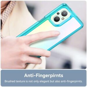 Case for Oneplus Nord N20 5G,Flexible Press Button,Transparent case,Anti-Fingerprint.360°Full Protection-Blue(Transparent)