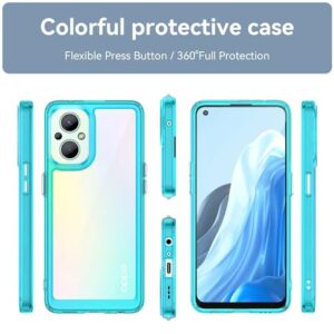 Case for Oneplus Nord N20 5G,Flexible Press Button,Transparent case,Anti-Fingerprint.360°Full Protection-Blue(Transparent)