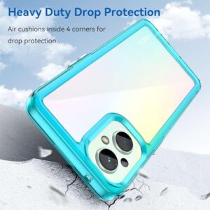 Case for Oneplus Nord N20 5G,Flexible Press Button,Transparent case,Anti-Fingerprint.360°Full Protection-Blue(Transparent)