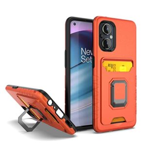 military grade tough case for oneplus nord n20 5g 6.43" 2022, rugged case hybrid bumper cover case with built-in kickstand credit card holder slot for oneplus nord n20 5g 6.43" 2022