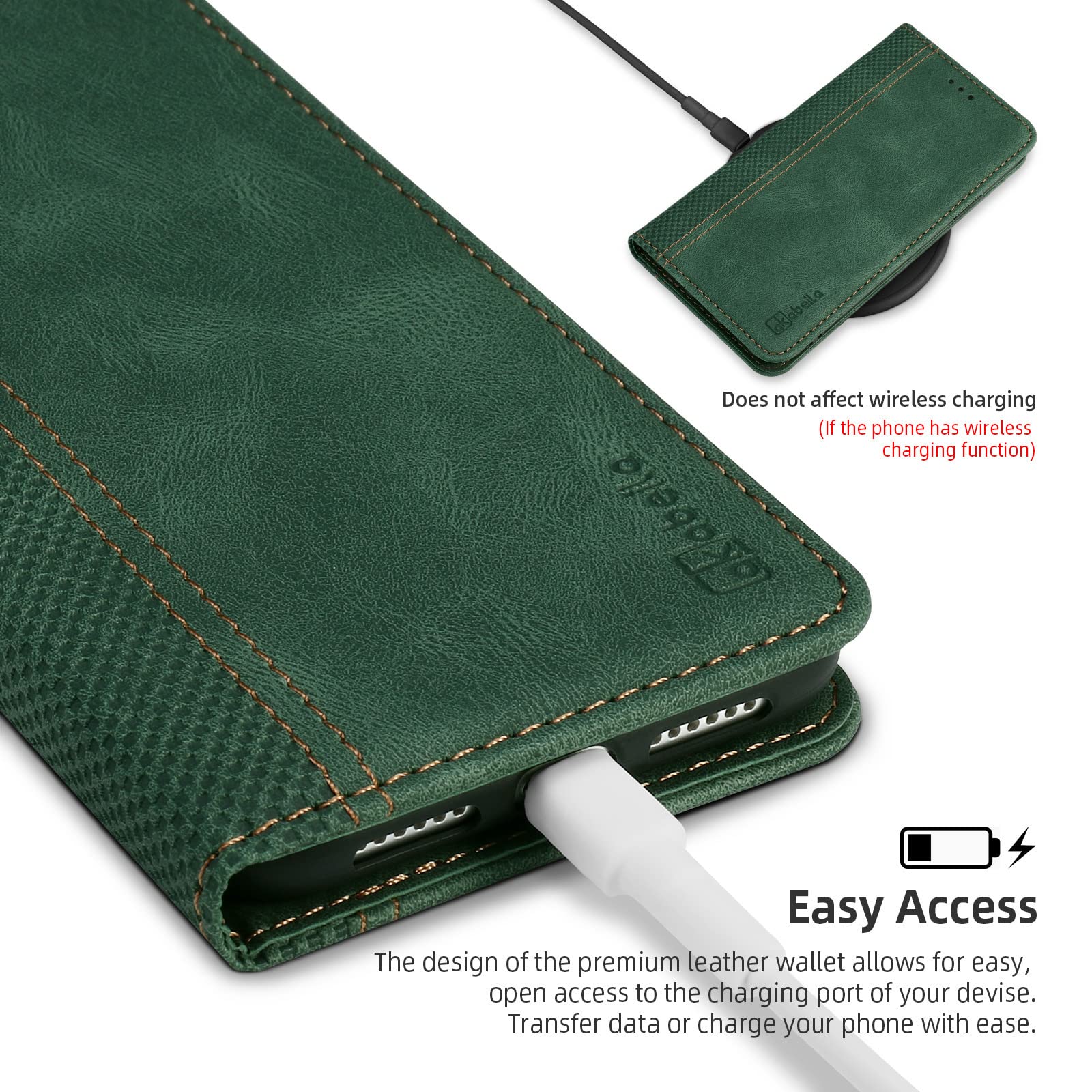 AKABEILA for OnePlus Nord N20 5G Case Luxury PU Leather Flip Case Folio Wallet Phone Case Women Men Cover with Card Holder Magnetic Closure Kickstand Shockproof Cover 6.43" Green