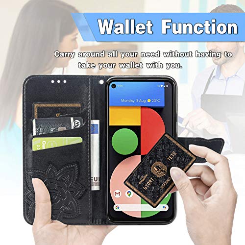 ONV Wallet Case for OnePlus N20 SE -1.5M Adjustable Strap Emboss Butterfly Flip Phone Case Card Slot Magnet Leather Shell Flip Stand Cover for OnePlus N20 SE [ZS] -Black