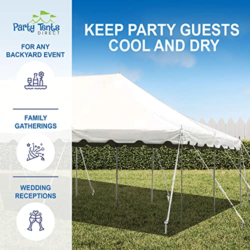 Party Tents Direct 20'x40' Canopy Tent, Weekender Canopy Pole Tent, Easy Up with Heavy Duty PVC White Top, 160 Person Capacity, Outdoor Canopies, Tents for Parties, Weddings & Events