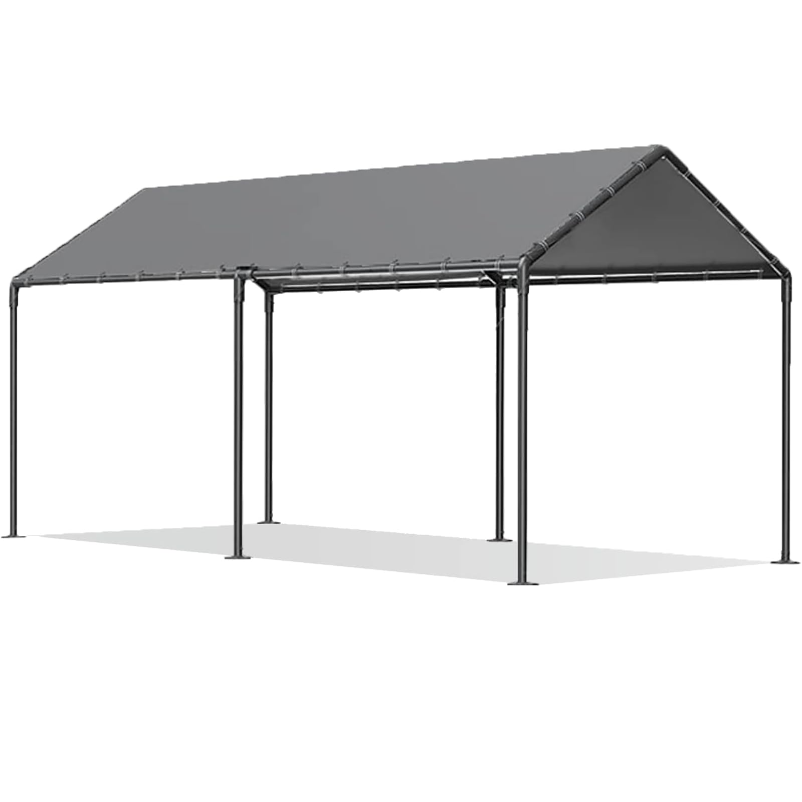 Carport Canopy 10x20 Heavy Duty, Metal Carport Waterproof Carport Garage Tent Outdoor for Car Tuck Boat SUV Party (Grey)