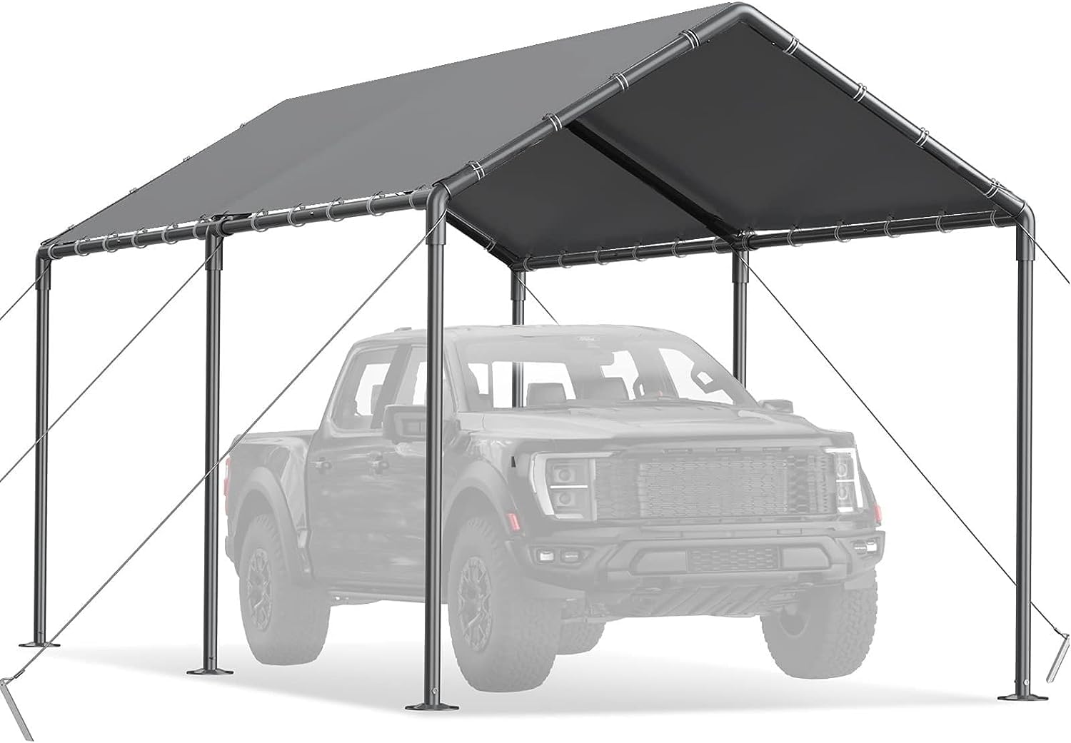 Carport Canopy 10x20 Heavy Duty, Metal Carport Waterproof Carport Garage Tent Outdoor for Car Tuck Boat SUV Party (Grey)