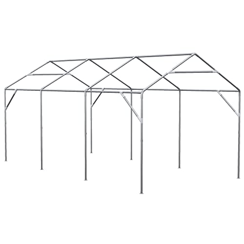 Outsunny 19.7' x 9.7' Heavy Duty Party Tent & Carport with Removable Sidewalls and Double Doors, Large Canopy Tent, Sun Shade Shelter, for Parties, Wedding, Outdoor Events, BBQ, White