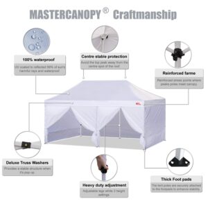 MASTERCANOPY Heavy Duty Pop-up Canopy Tent with Sidewalls (10x20,White)