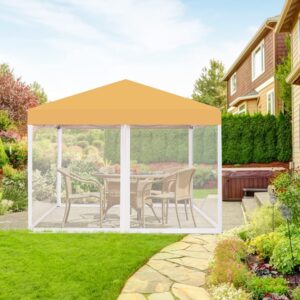 WenHaus 10'x10' Mosquito Netting for Patio with Zipper, Outdoor Replacement Mesh Sidewall Netting for Porch/Patio/Canopy/Gazebo (Mosquito Netting Only, White)