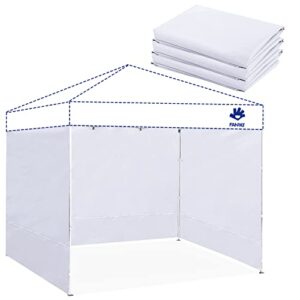 fanpat instant canopy tent sidewalls for 10x10 pop up canopy waterproof,99% uv protection，3 piece sidewalls, white(3pcs sidewall only, canopy tent not included)